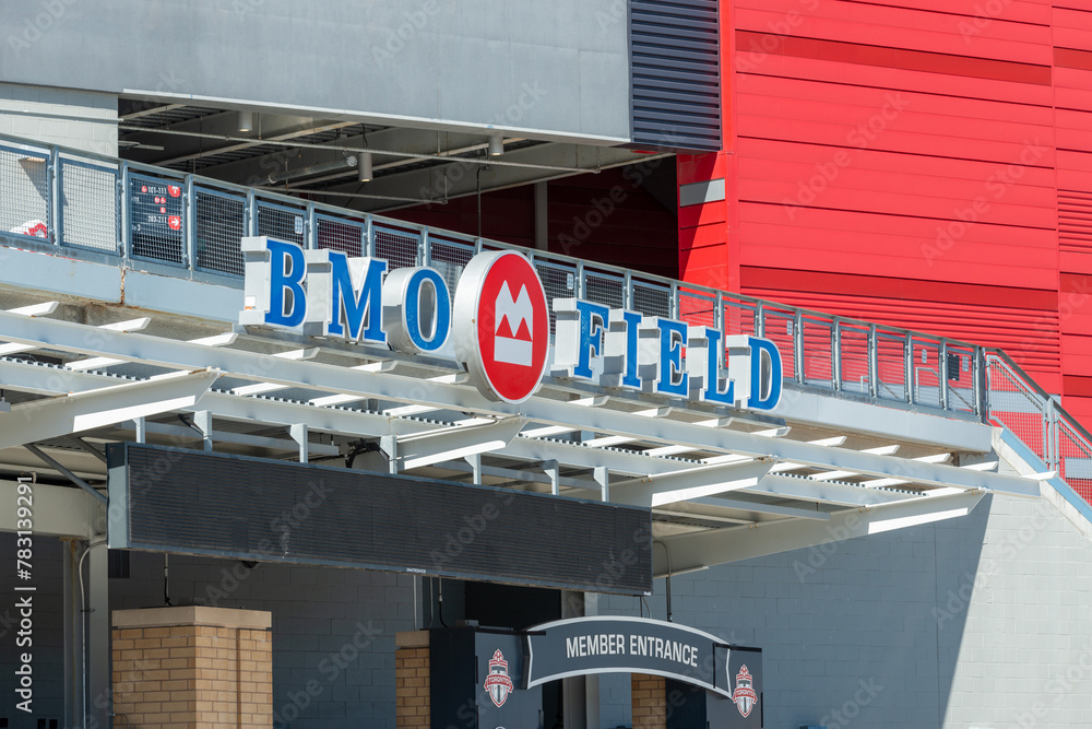 south facing sign for BMO Field an outdoor stadium located at ...