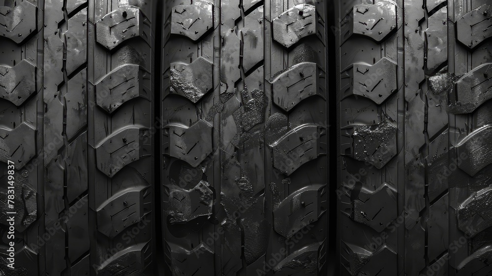 An abstract design of automobile wheels with grunge prints on an ...