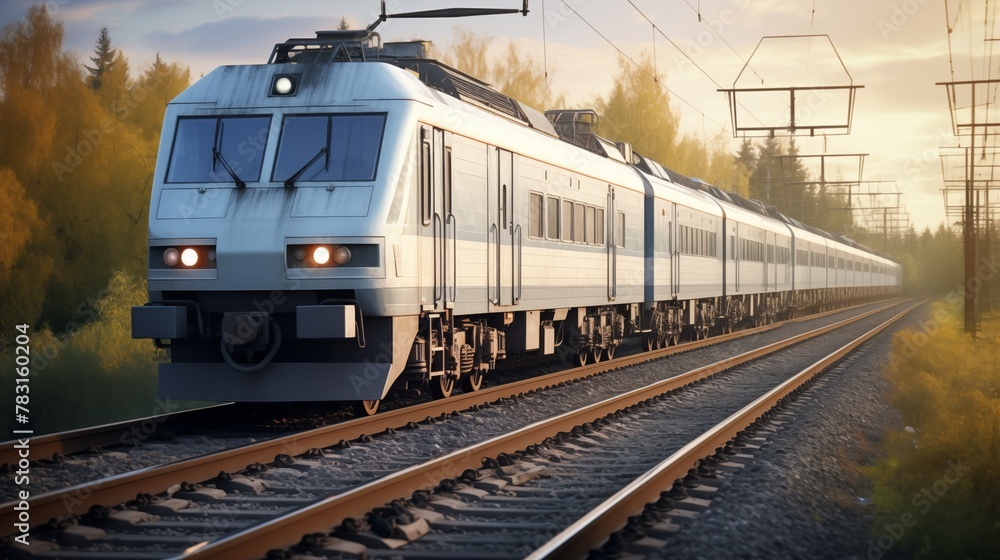 Cutting-edge electric high-speed passenger trains swiftly traverse ...