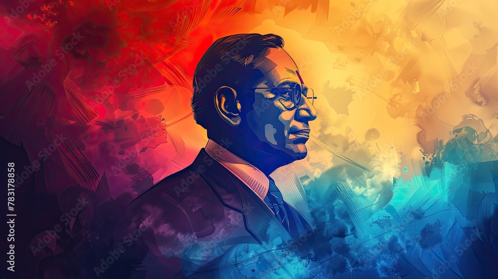 banner background National Ambedkar Jayanti Day theme, and wide copy ...