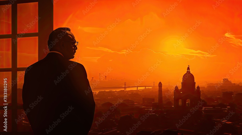 banner background National Ambedkar Jayanti Day theme, and wide copy ...