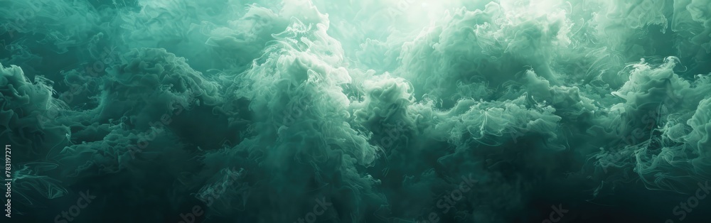 Enchanting Dark Green Watercolor Mist with Abstract Magic Spell and ...