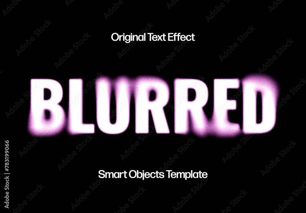 Grainy Blurred Text Effect Mockup Stock Template | Adobe Stock