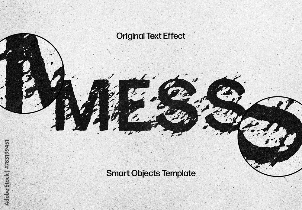 Messy Print Text Effect Mockup Stock Template | Adobe Stock