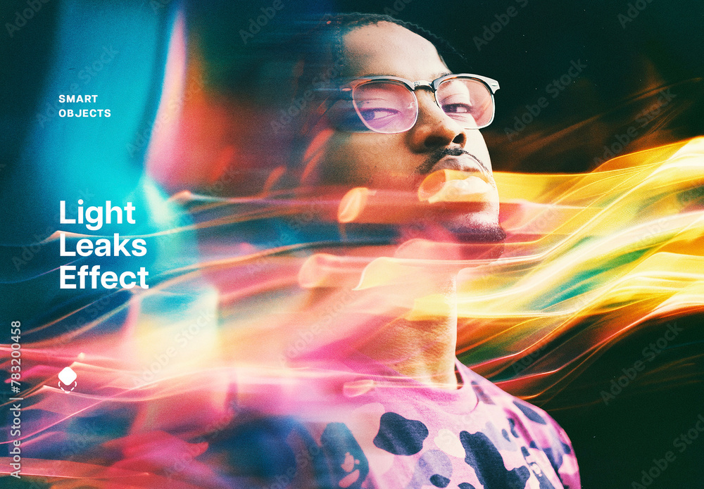 Smudged Light Leaks Photo Effect Mockup With Generative AI Stock ...