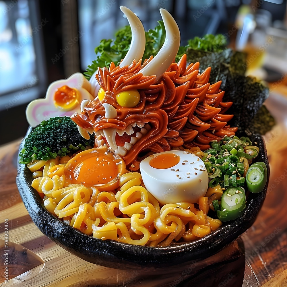 Kaiju Themed Ramen Display for Charity Fundraiser with Proceeds ...