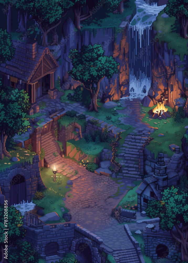 carthography map asset heroic fantasy rpg river forest temple - by ...