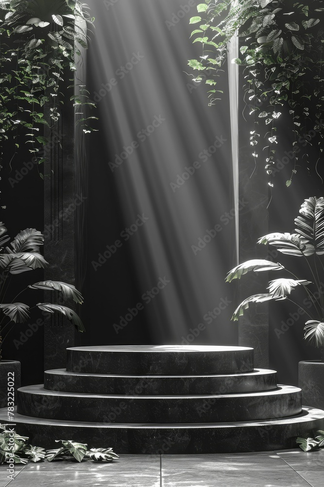 Achieve business success with a sleek, three-tier podium boasting a ...