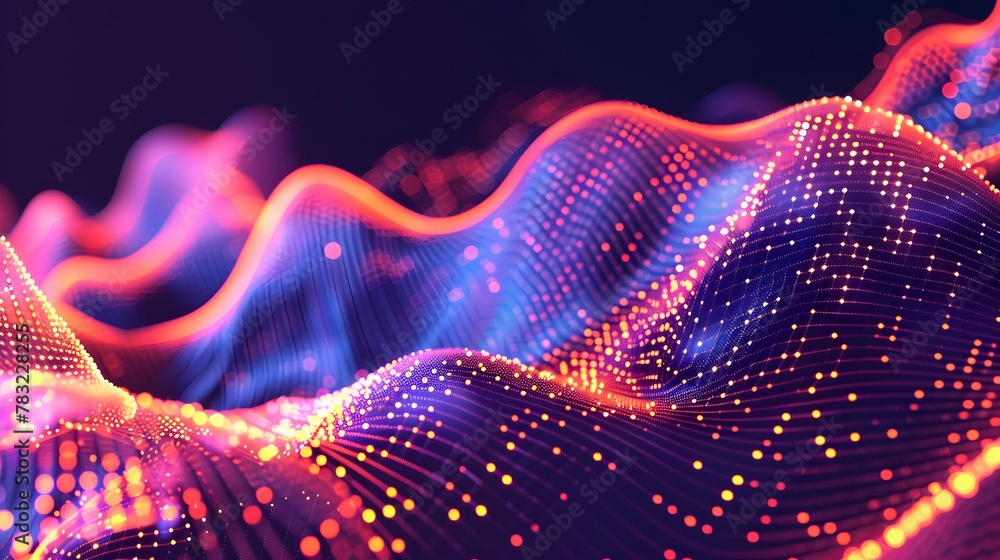 Abstract Waving Particle Technology Background Design. Abstract wave ...
