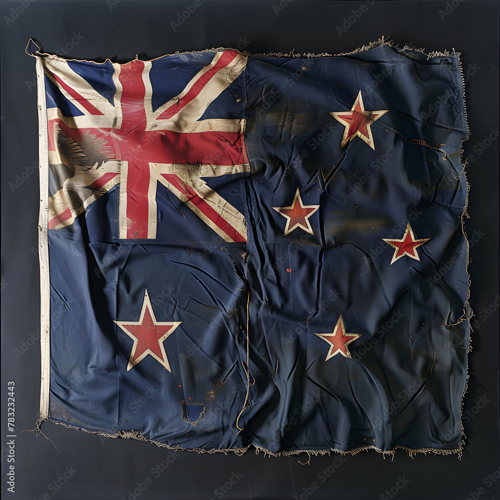 National Flag of New Zealand Showing Union Jack and Southern Cross ...