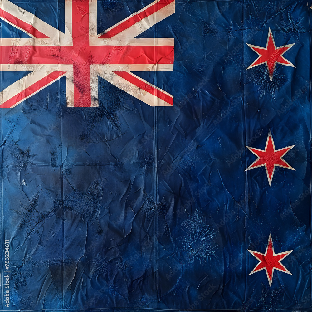 National Flag of New Zealand Showing Union Jack and Southern Cross ...