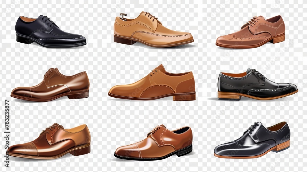 Collection of classic formal shoes with transparent background cutouts ...