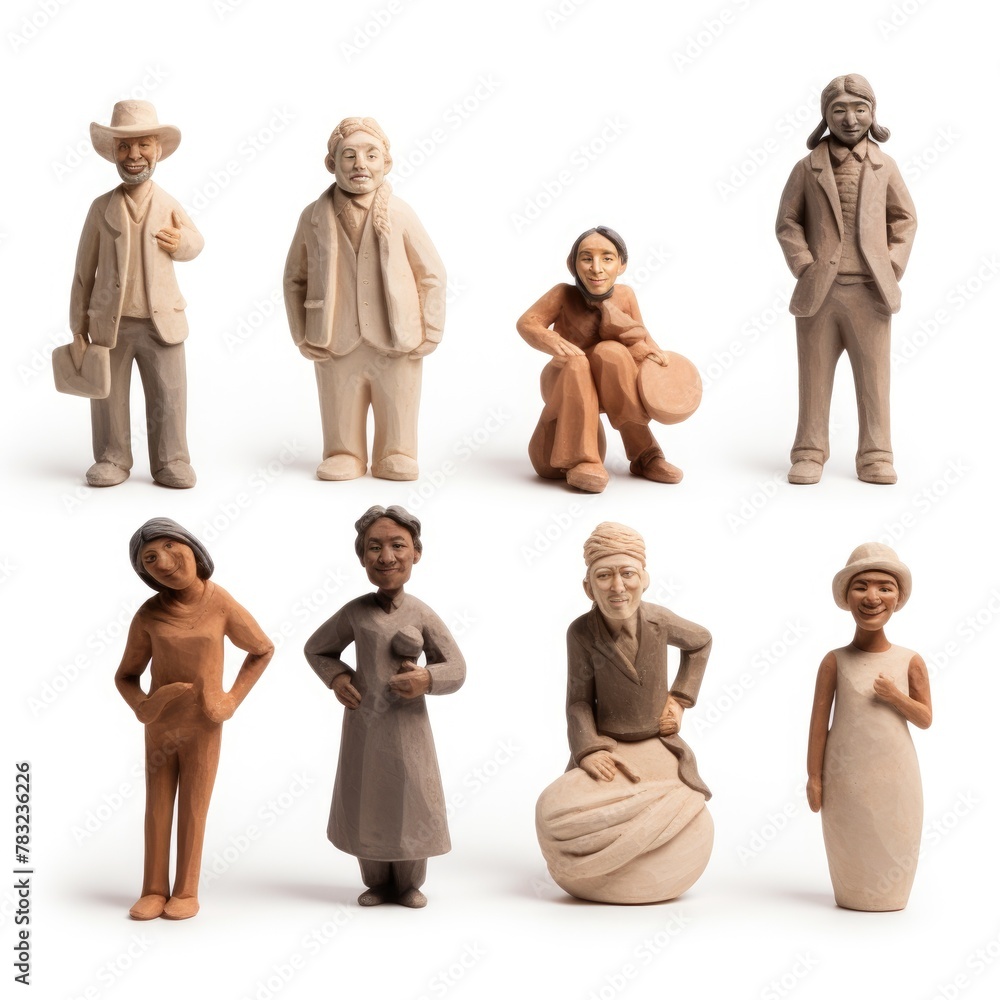A collection of clay customer personas, each designed with distinct ...