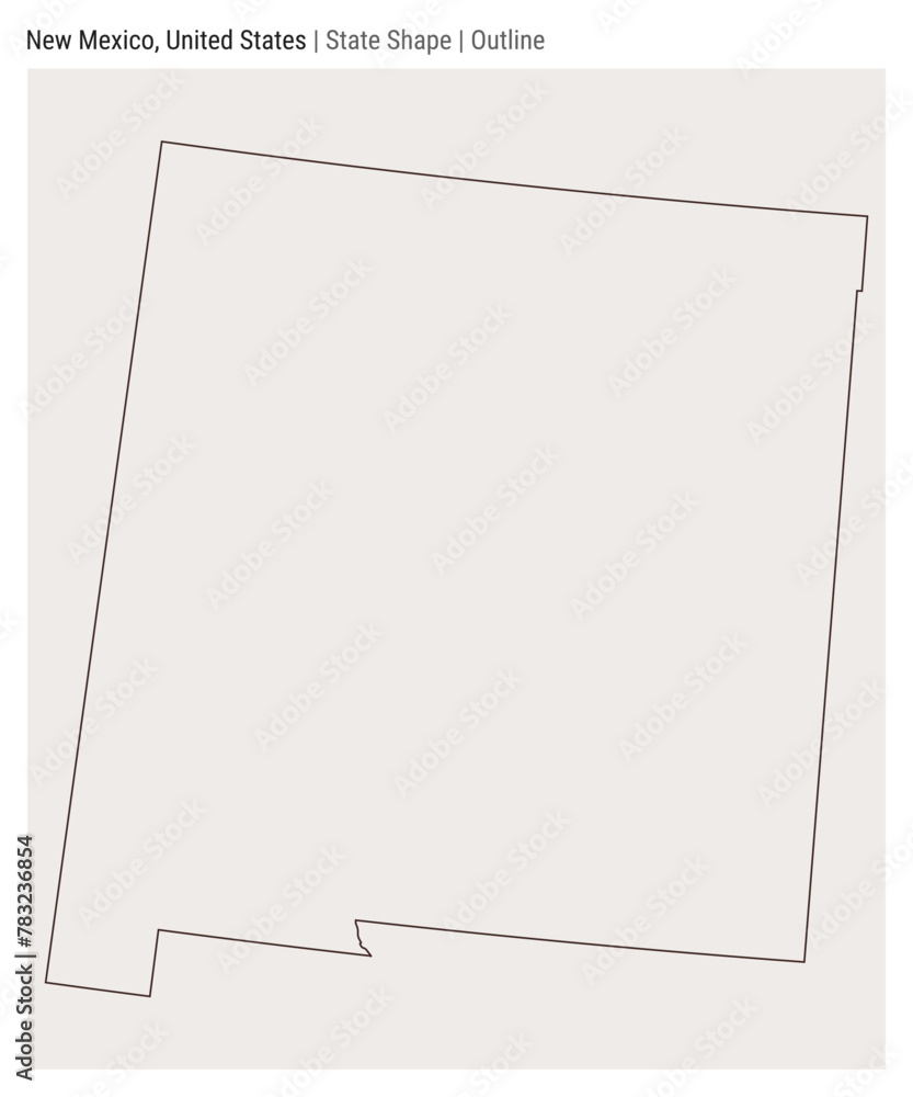 New Mexico, United States. Simple vector map. State shape. Outline ...