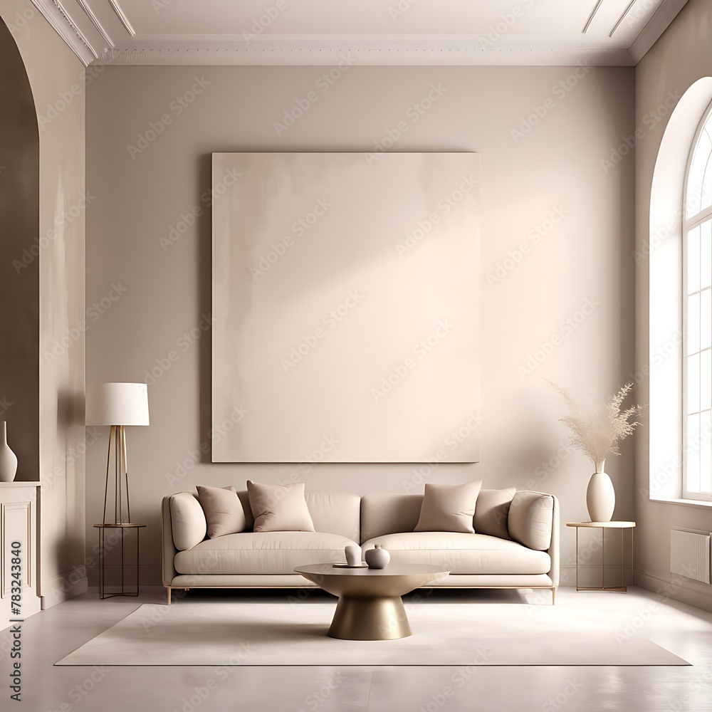 Light beige living room - modern interior hall and furniture design ...