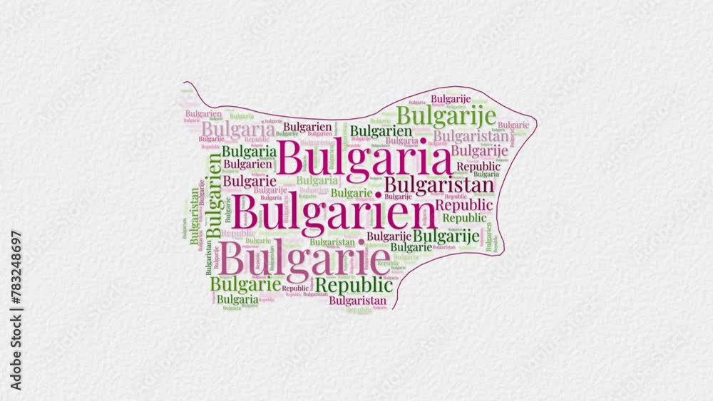Vidéo Stock Bulgaria logo animation. Bulgaria boundary word cloud ...