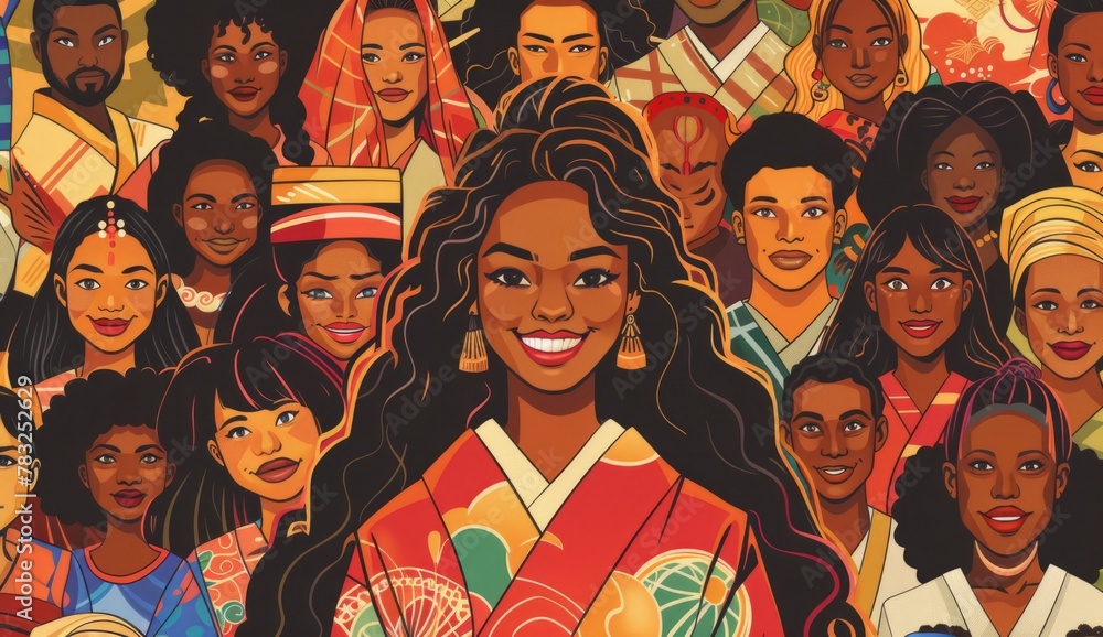 A diverse group of people from different cultures and backgrounds, all ...