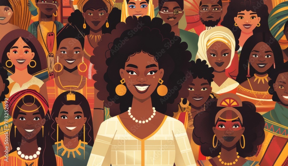 A diverse group of people from different cultures and backgrounds, all ...