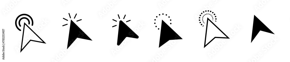 Cursor mouse click set. Click arrow vector. computer mouse click cursor ...