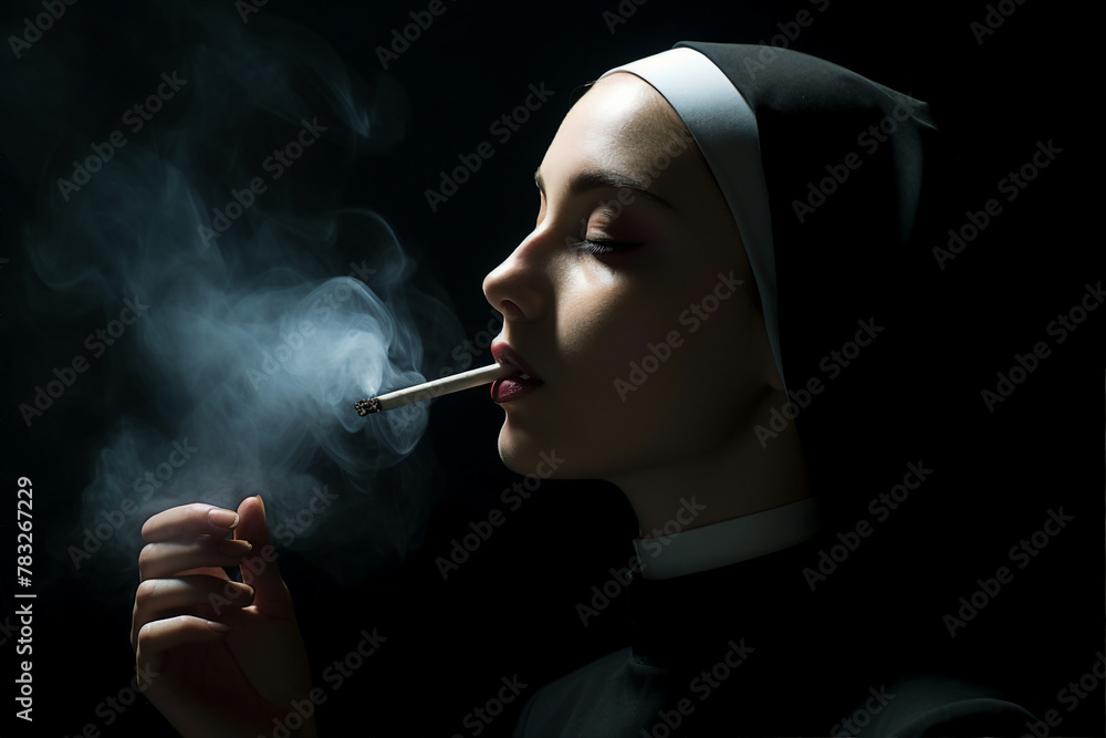 Generative AI picture of monastery sister nun praying God religious ...