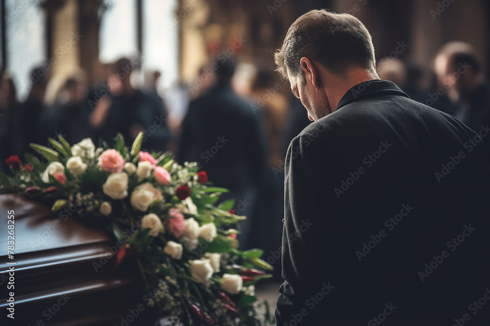 Sad bury ceremony at old cemetery church funeral farewell rest in peace ...