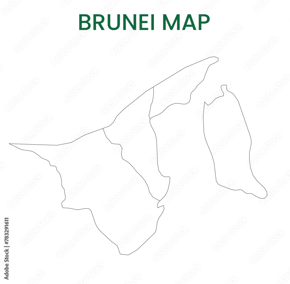 High detailed map of Brunei. Outline map of Brunei. Asia vector de ...