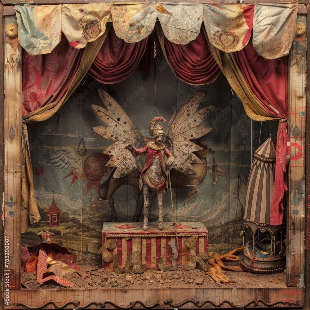 Antique Circus Diorama,An antique circus diorama with a whimsical fairy ...