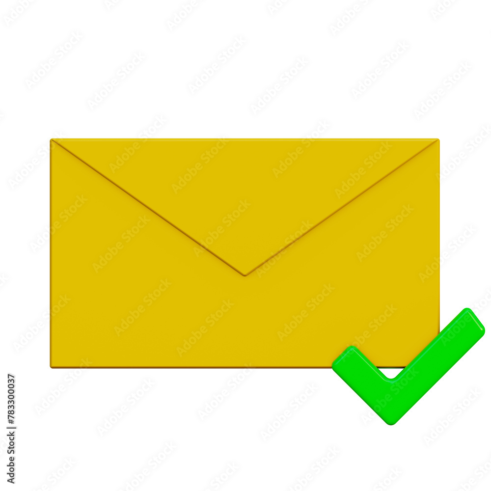 Email sent. Successfully sending the letter to the post office. 3D ...