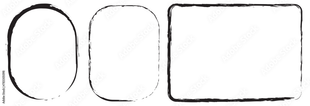 Set of highlighter brush pen hand drawn elements. Yellow realistic ...