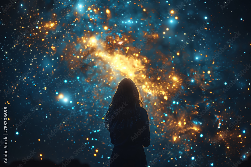 A constellation of stars scattered across the night sky, each twinkling ...