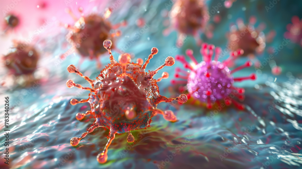 Leukocytes attack the virus. Immunity of the body. Stock Illustration ...