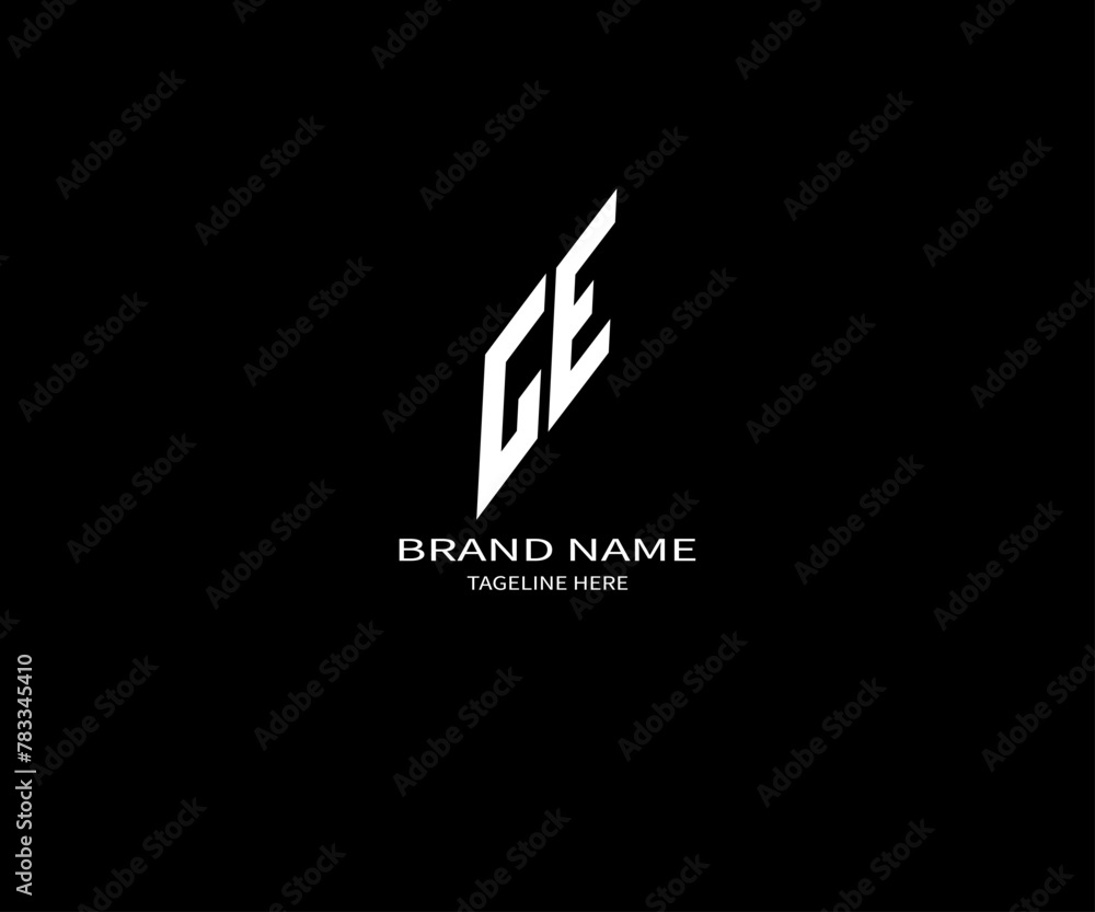 GE Letter Logo Design. Initial letters GE logo icon. Abstract letter GE ...