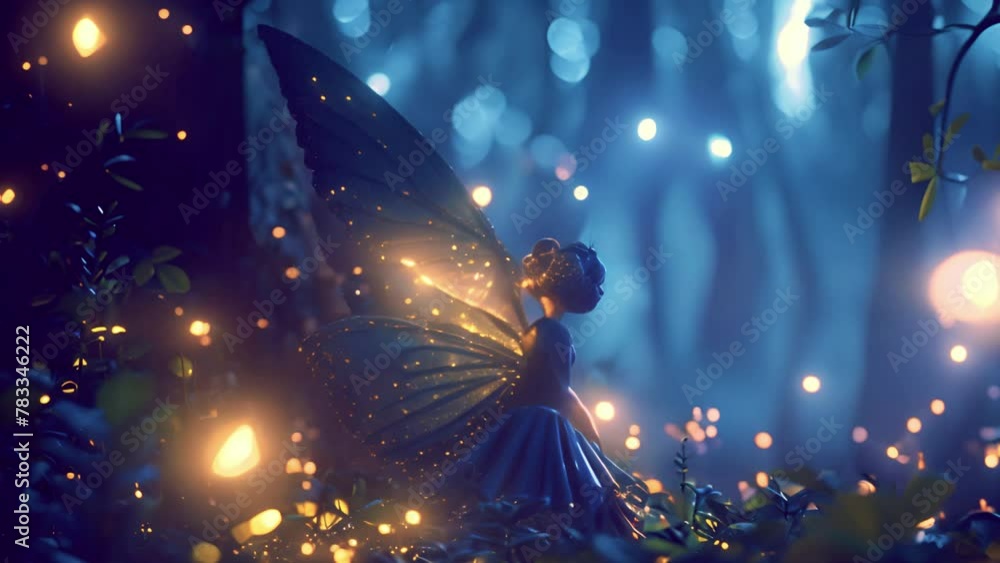 Vidéo Stock Fairy in magical forest. Fairy tale magical morning forest ...