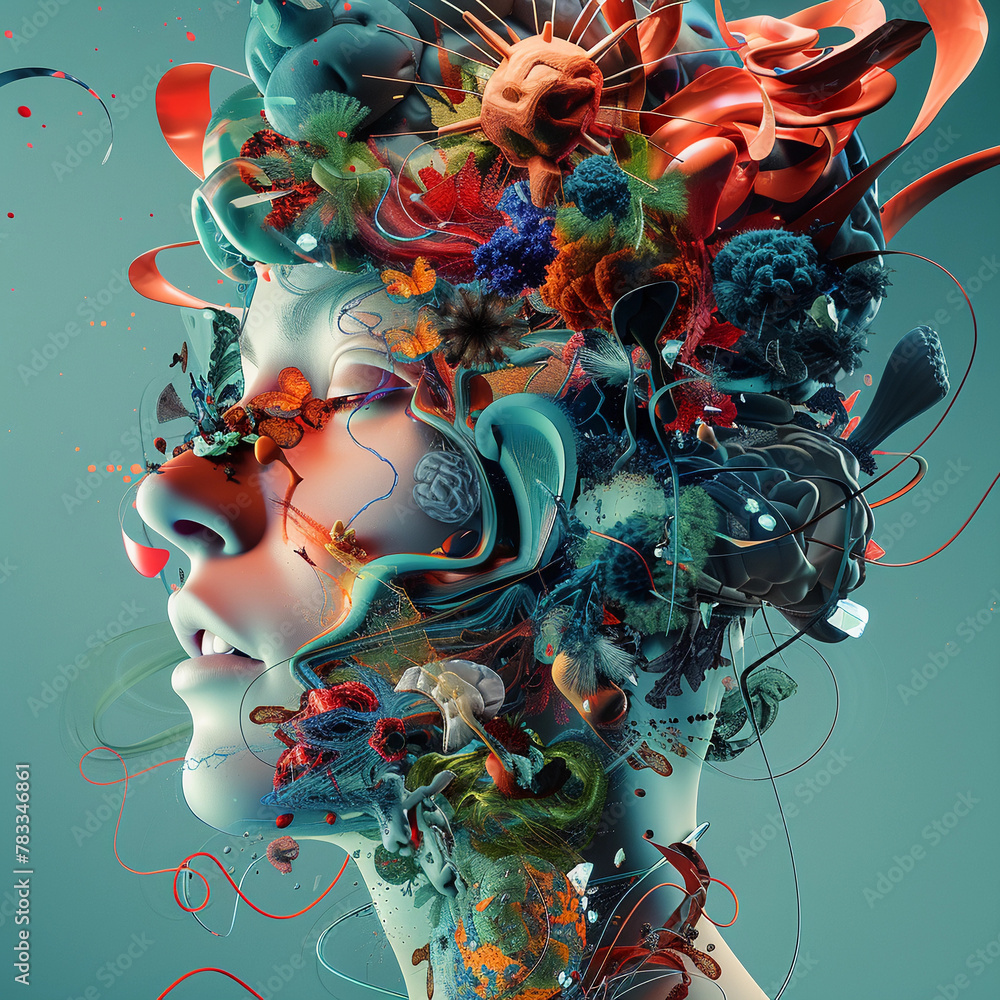 A vivid representation of the ADHD concept, highlighting elements of ...