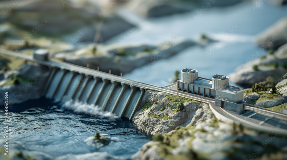 Miniature Scale Model of Hydroelectric Power Dam Stock Photo | Adobe Stock