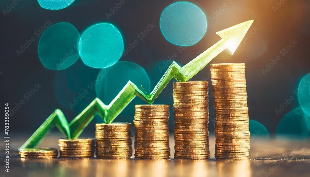 the symbolism of a golden financial chart rising steadily portraying ...