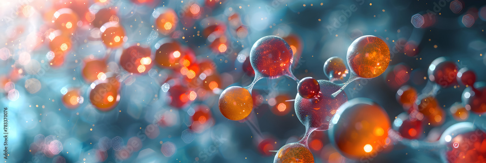 Molecule Atom Model Abstract Structure Science, Blood cells with a dna ...