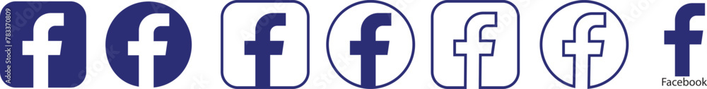 Facebook logo set isolated on white background. Social media icons ...
