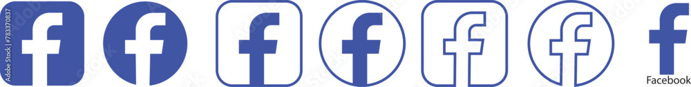 Facebook logo set isolated on white background. Social media icons ...