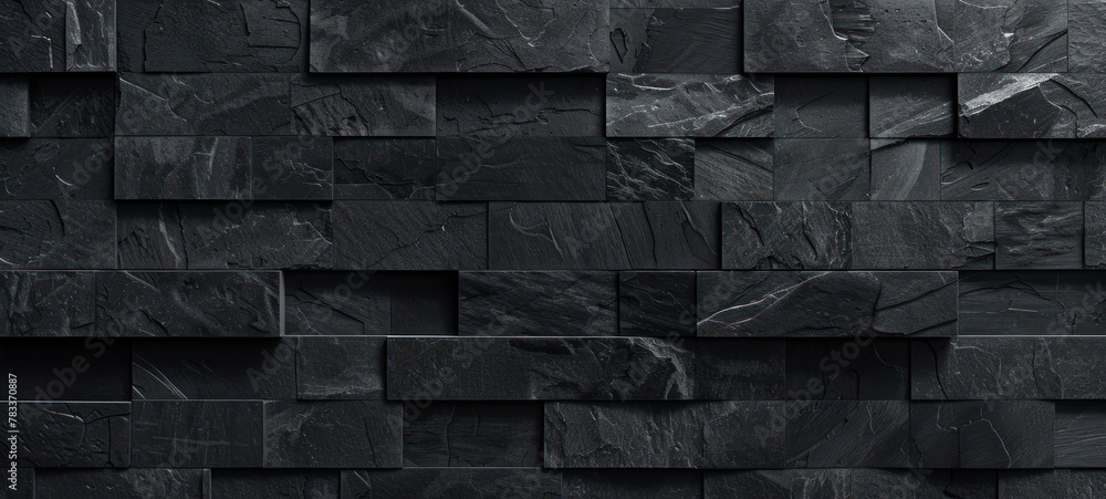 Black brick wall dark stone texture.,Black stone wall background texture, black block marble ...