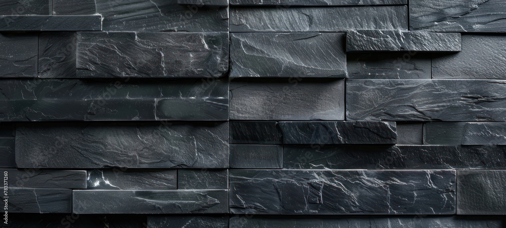 Black brick wall dark stone texture.,Black stone wall background texture, black block marble ...