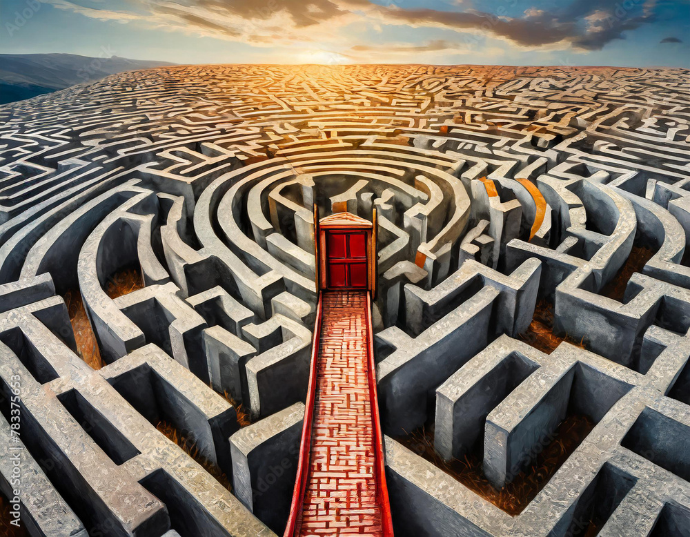 conceptual image of a debt maze, illustrating the complexities and ...
