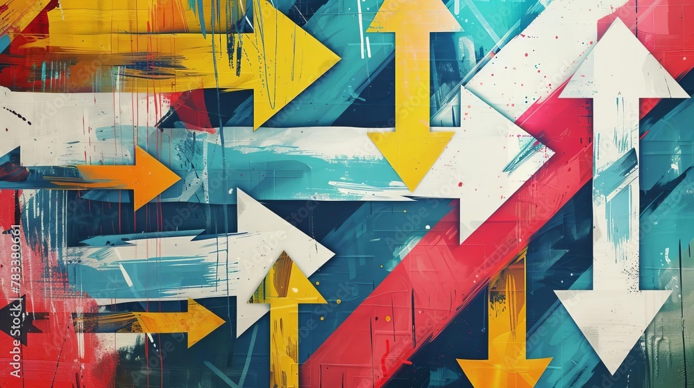 intricate arrows pointing in various directions symbolizing complex ...