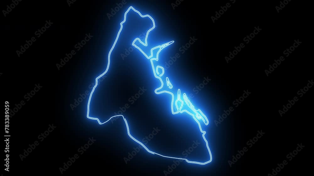 map of Sri Jayawardenepura Kotte in Sri Lanka with glowing neon effect ...