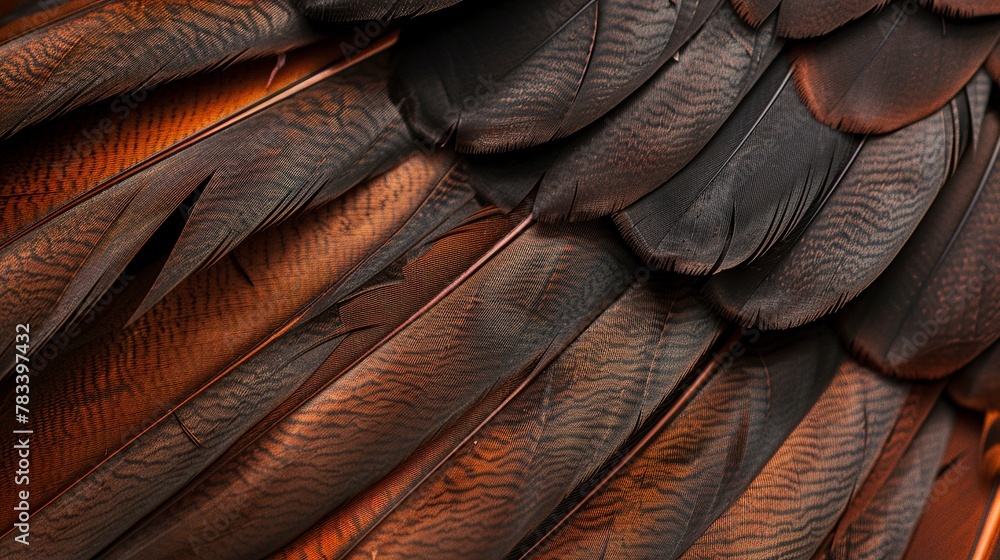 A close-up of the wings reveals the delicate texture and reddish-brown ...