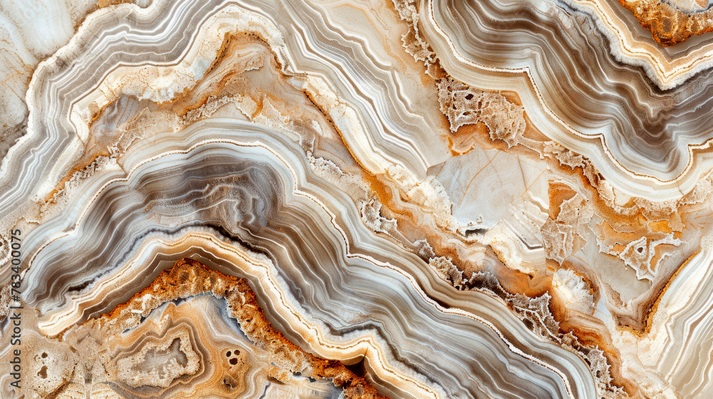 A detailed cross-section of an agate stone displaying a mesmerizing ...