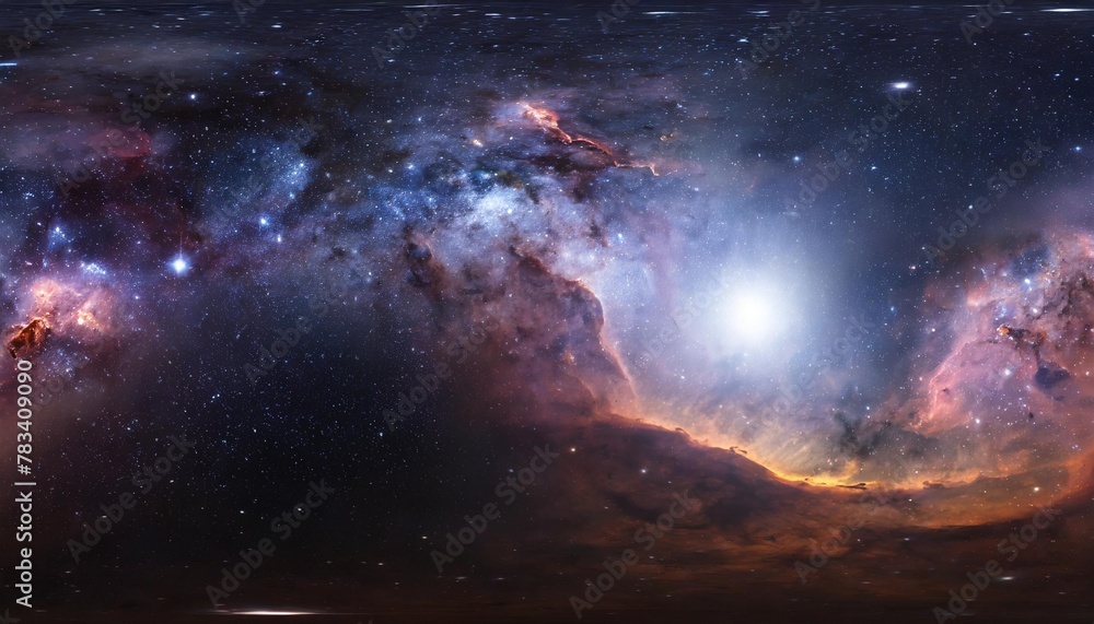 360 degree space nebula panorama equirectangular projection environment ...