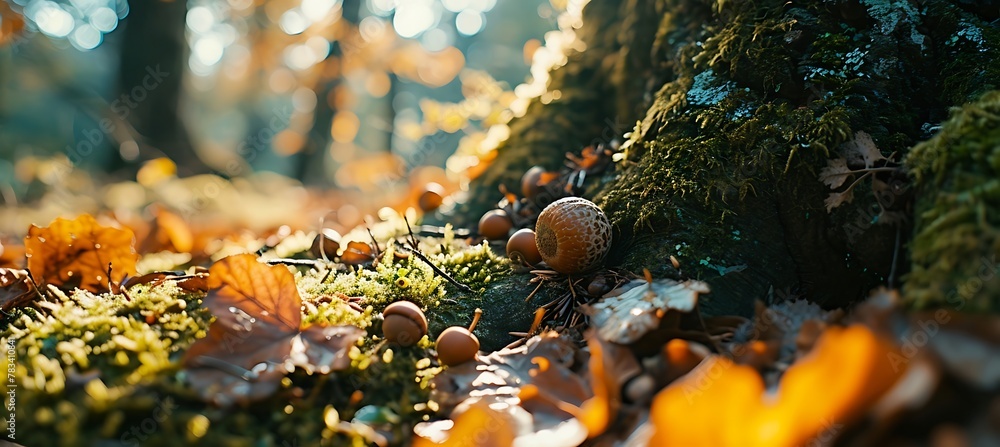 Nature's Cycle: A Fallen Acorn Finds Sanctuary Nestled in the Roots of ...