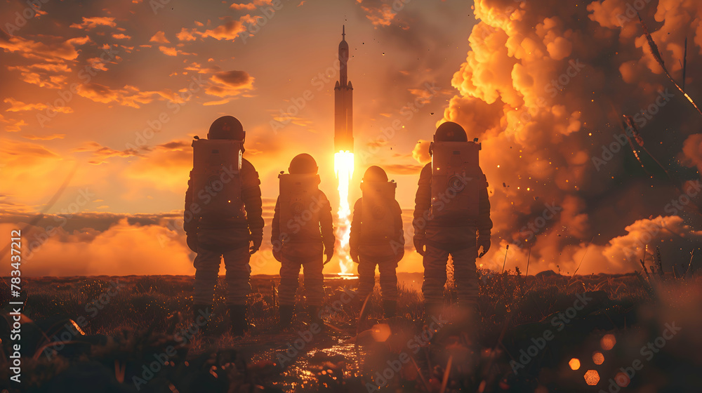 Children gazing up in wonderment, their imaginations ignited by the ...