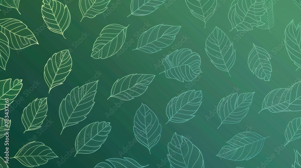 Green gradient background with a simple leaf outline pattern for green ...